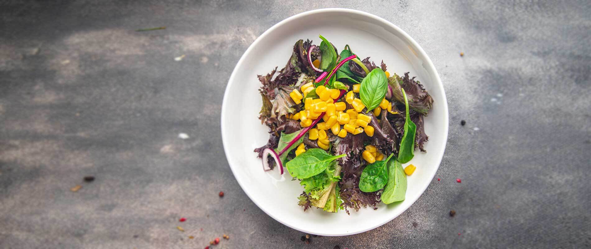 Corn And Lettuce Veggie Salad